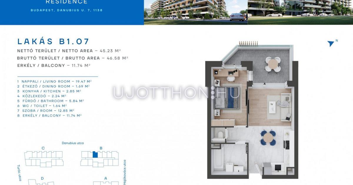 Waterside Residence - Budapest XIII. kerület | 91 M Ft | 46 nm | 2 ...